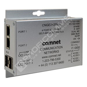 ComNet CNGE2+2SMSPOE: Průmyslový 4 port Gigabit Ethernet L2 PoE+ switch ...